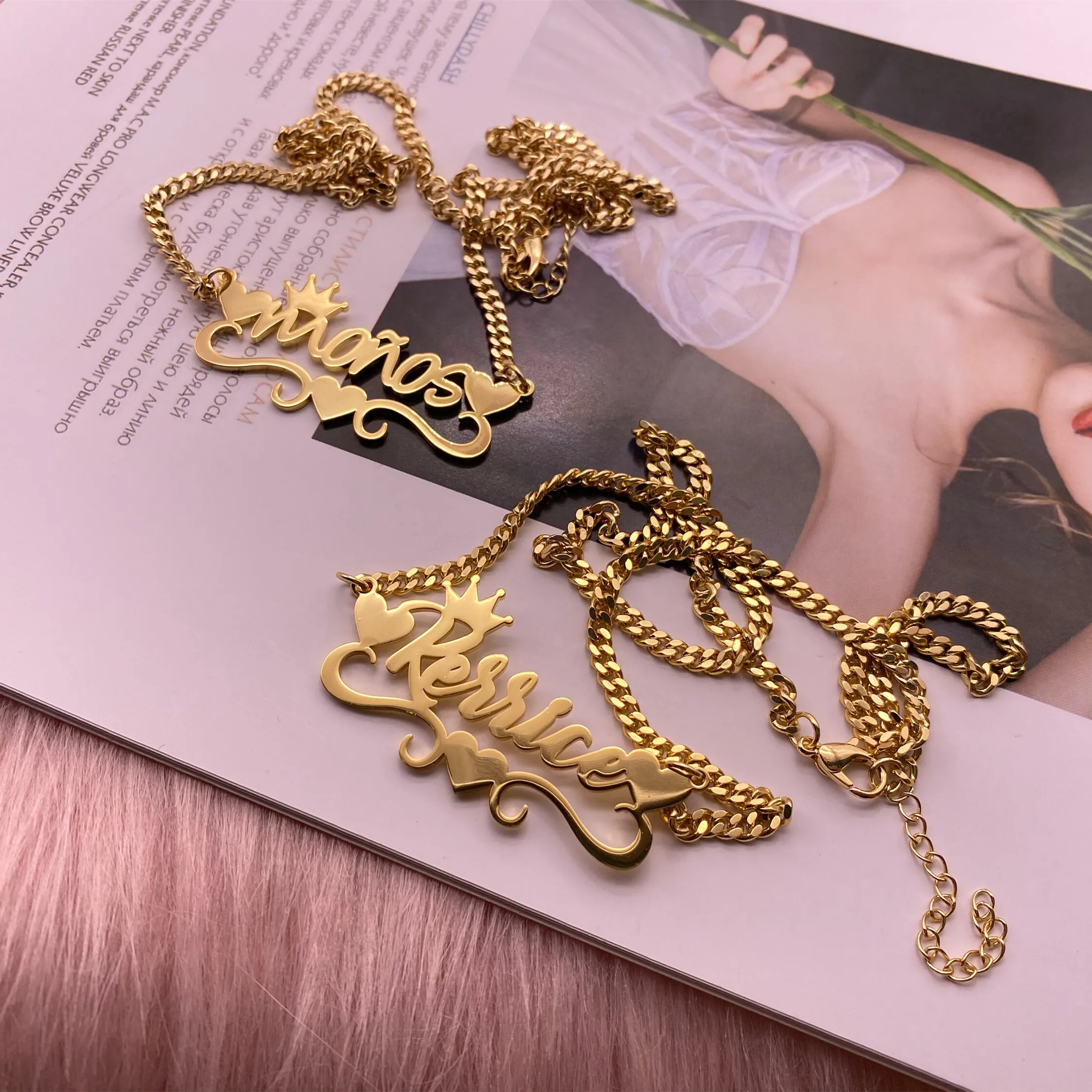 Stainless Steel Pendant Jewelry Women Custom Name Necklace Gold Custom Name Aliexpress
