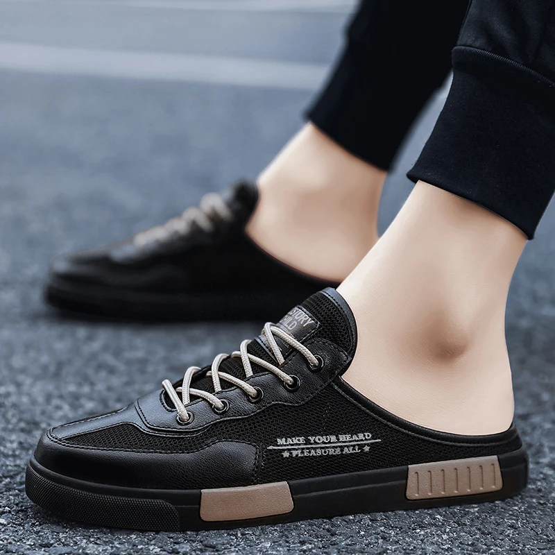 Fujeak Summer Men Shoes Slippers Classic Outdoor Without Heel Shoes Men ...