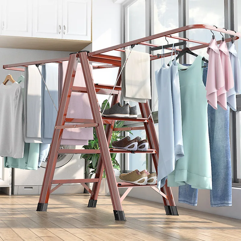 Balcony-Clothes-Hanger-Indoor-Folding-Ladder-Telescopic-Multifunctional ...