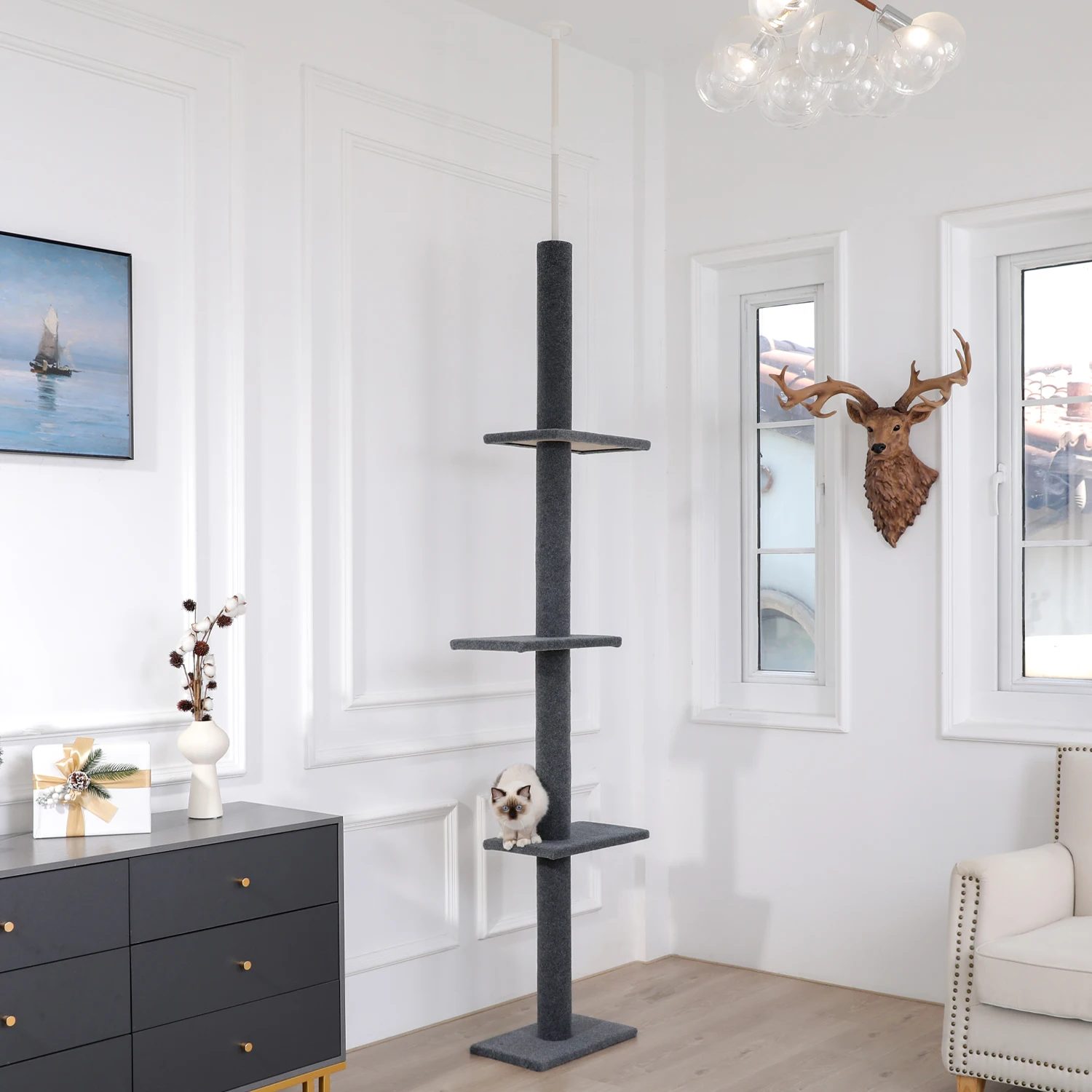 5-Level-Cat-Tree-Tower-Climbing-Toys-Structures-Cat-Climber-Tree-Post ...