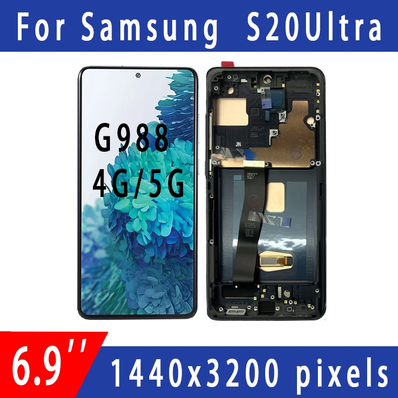 NEW OLED For Samsung S20 Galaxy S20 Ultra Lcd G988FG988B with frame ...