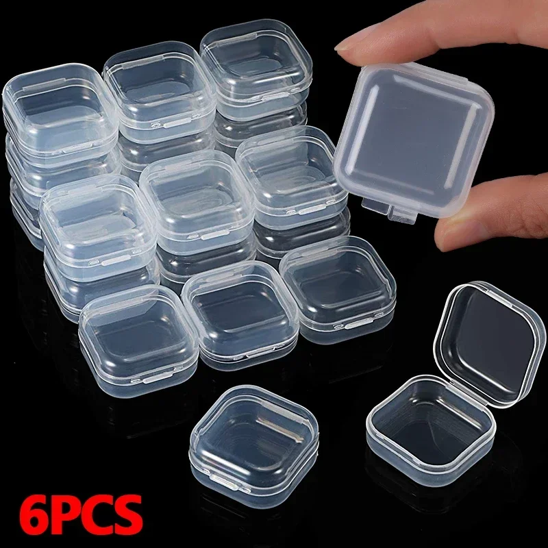 6PCS Mini Plastic Box Rectangular Translucent Packing Storage Box ...