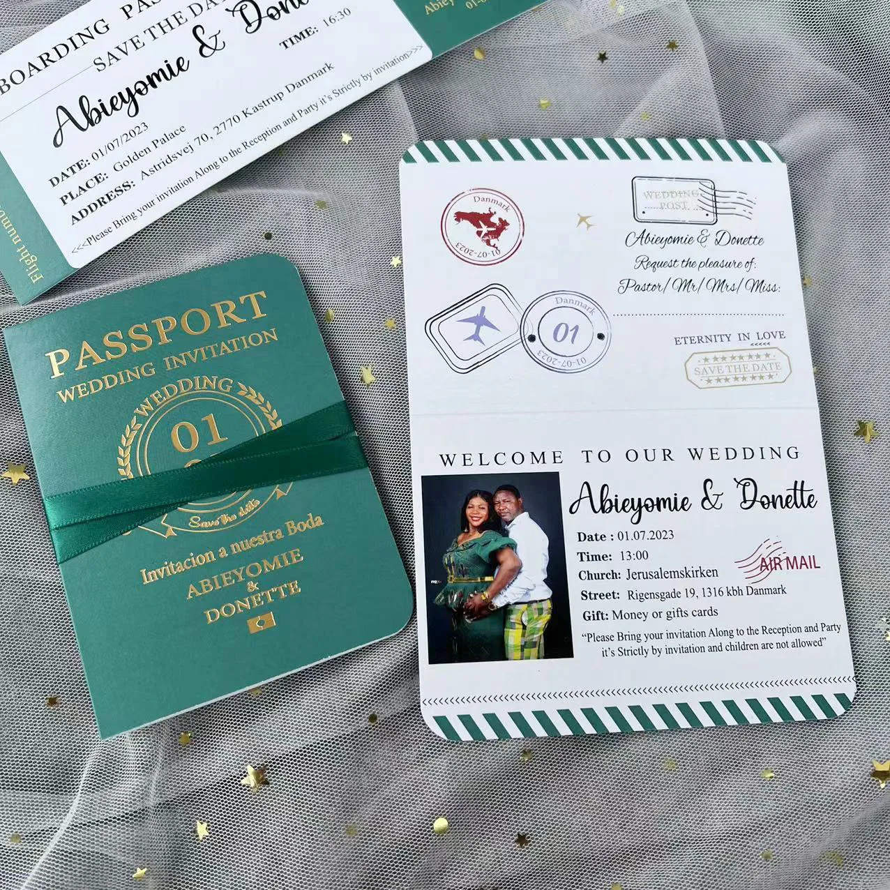 Custom-Wedding-Invitation-Card-with-Gold-Foil-Cheap-Paper-Passport ...
