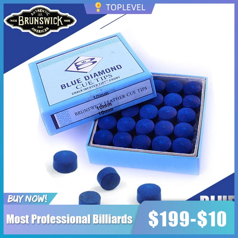 Blue-Diamond-Brunswick-Snooker-Cue-Tip-Billiards-Stick-Kit-Tip-10mm ...