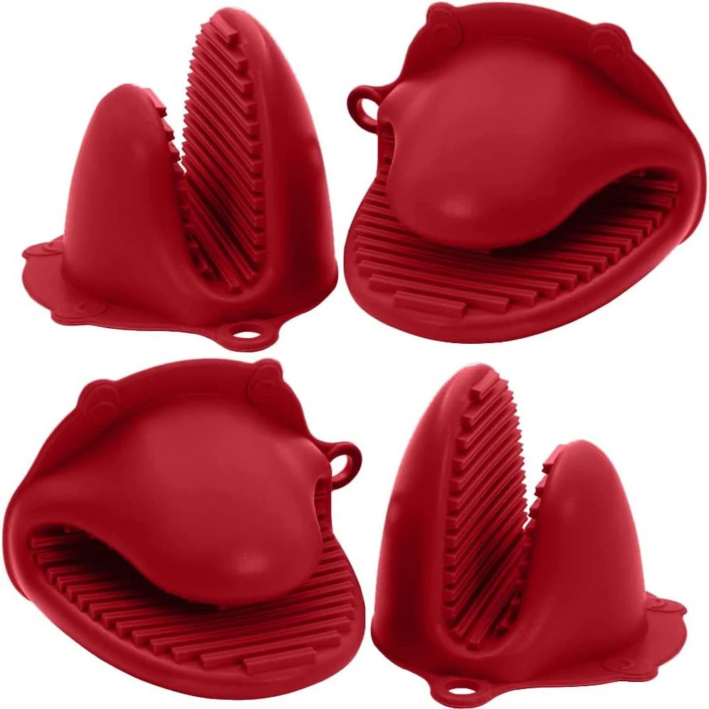4pcs-set-Silicone-Oven-Mitts-Heat-Resistant-Silicone-Potholders-for ...