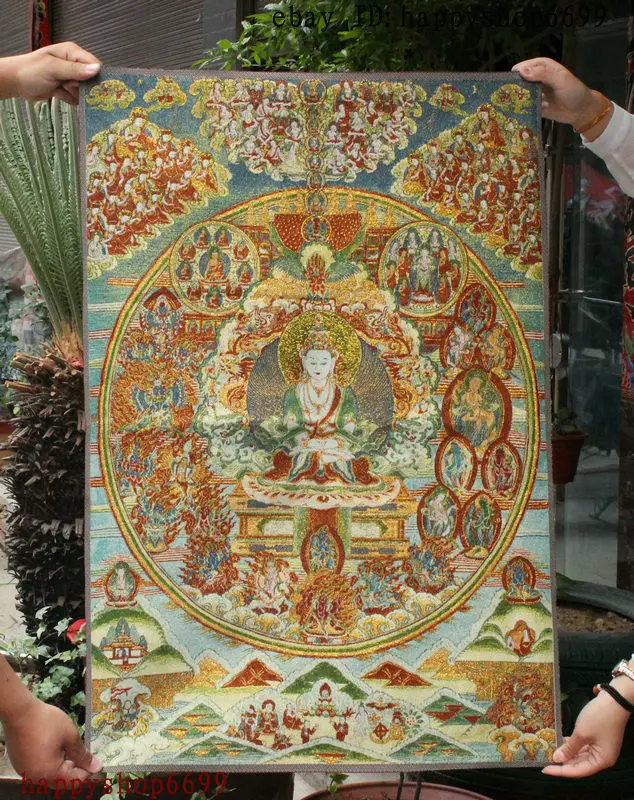 36-Tibet-Buddhism-Silk-Cloth-Guru-Padmasambhava-Thangka-Embroidery ...