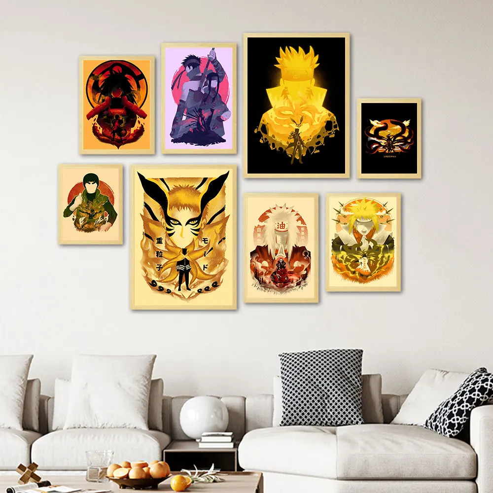 Naruto-Peripheral-Anime-Poster-Kakashi-JIRAIYA-Wall-Artwork-Canvas ...