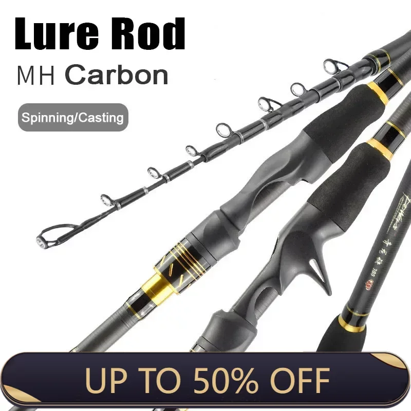 1-8M-2-1M-Carbon-Fishing-Rod-MH-Spinning-Casting-Telescopic-Fishing-Rod ...