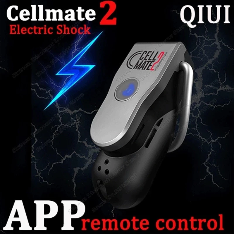 QIUI Cellmate 2 Electric Shock Cock Cage Gay Sex Toy APP Control Cock ...