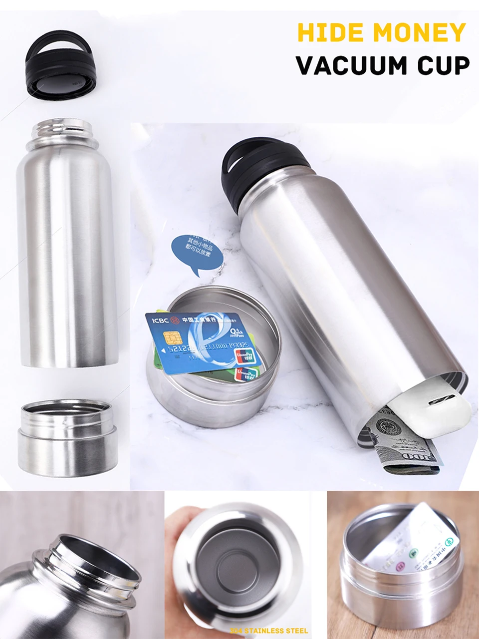 Stainless-Steel-Space-Cup-Hiding-Credit-Card-Key-Secret-Money ...