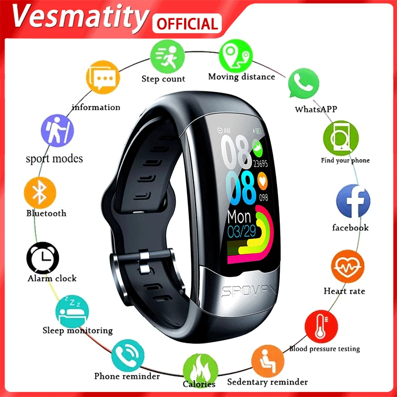 Pulsera-inteligente-ECG-PPG-HRV-para-hombre-Monitor-de-frecuencia-card ...