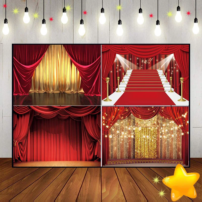 Stage-Custom-Birthday-Backdrop-Background-Spotlight-Photo-Golden ...