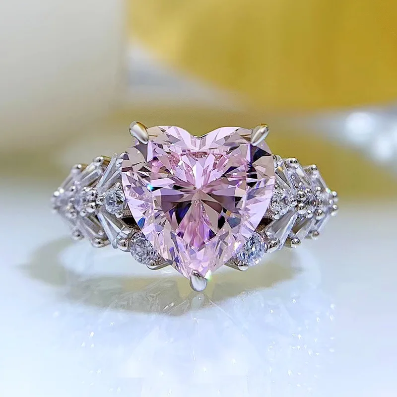 Pink Diamond Heart Engagement Ring