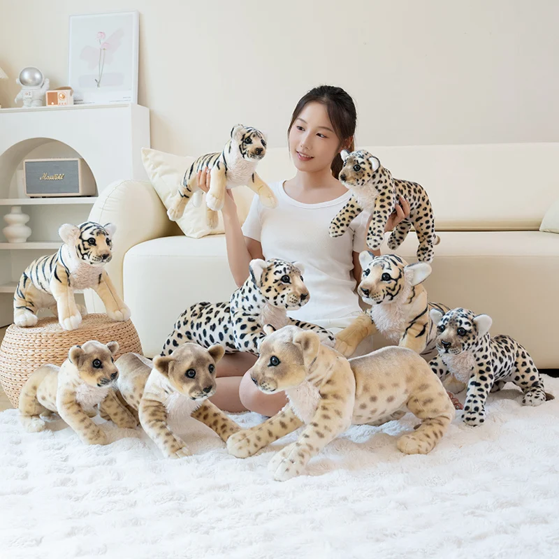 New Realistic Wild Animal Series Plush Toys Soft Fluffy Cuddly Stuffed ...