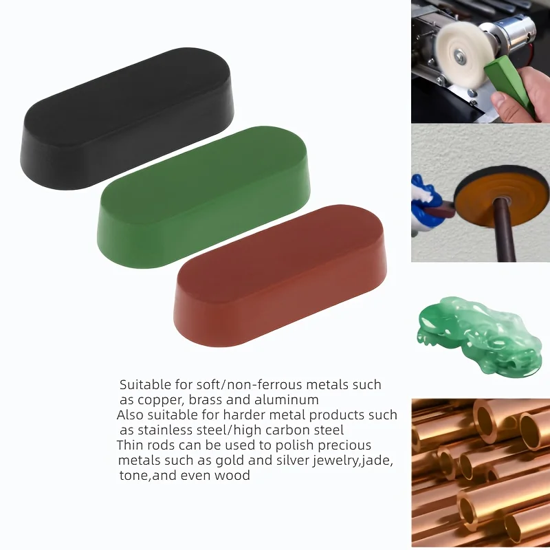 3pcs Metal Polishing Compound Kit, High-Gloss Buffing Bars for ...