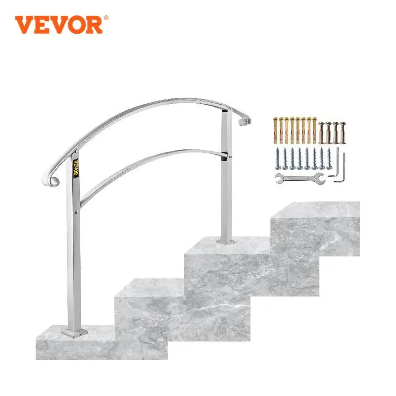 VEVOR-Wrought-Iron-Handrail-Fits-1-or-5-Steps-with-Installation-Kit ...