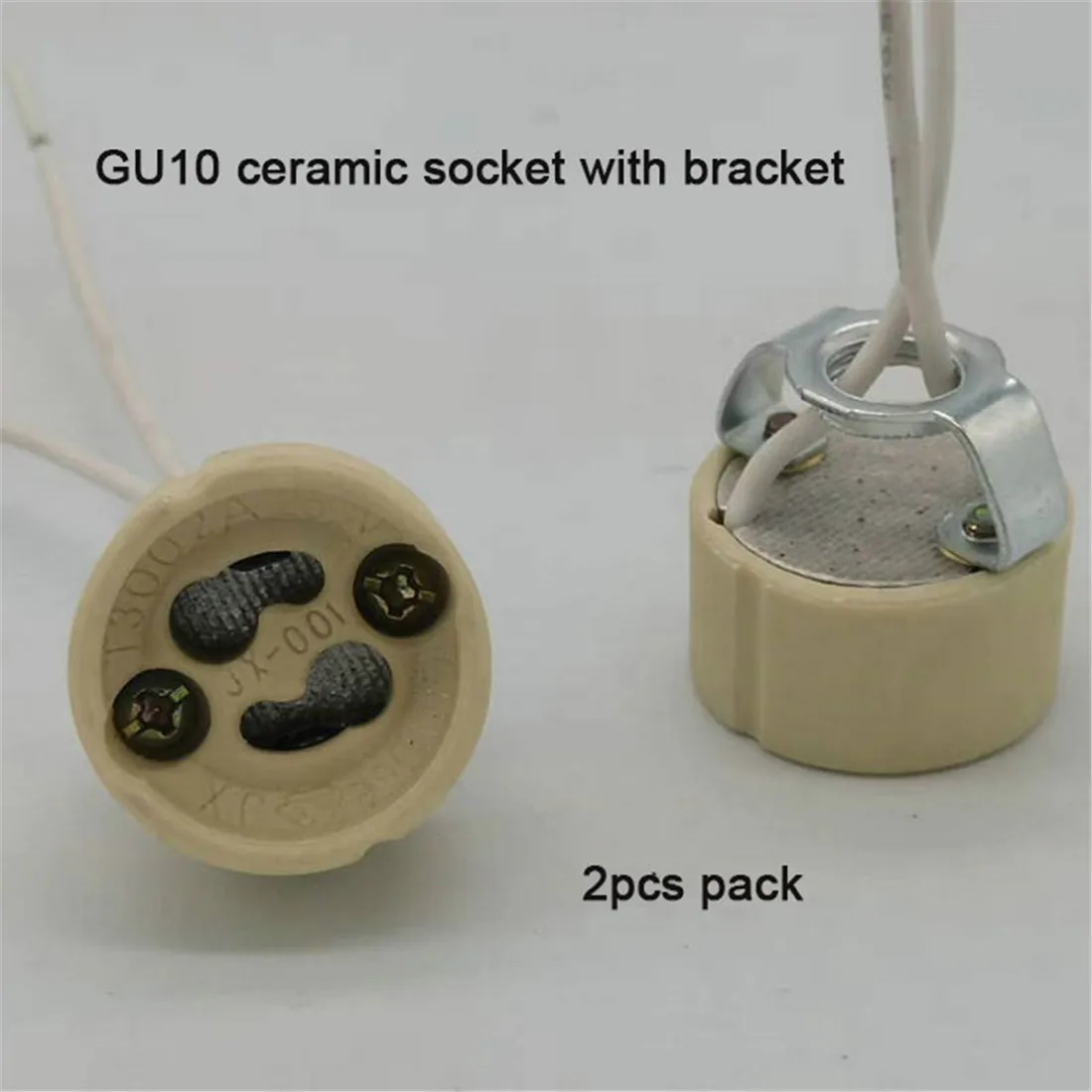 2pcs-Pack-GU10-Ceramic-Socket-with-Metal-Bracket-and-wire-for-DIY ...
