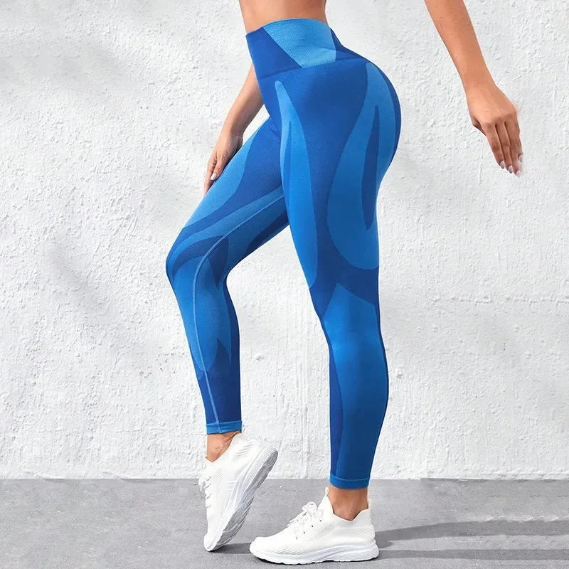 Seamless-Knitted-Leggings-Women-Printed-Leggings-Gym-Sports-Yoga-Pants-High-Waist-Butt-Lift-Slim ...