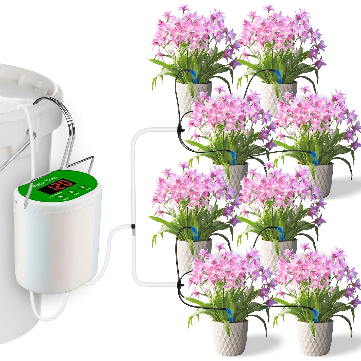 4/8 head Smart garden watering kit, USB-powered, drip irrigation and ...