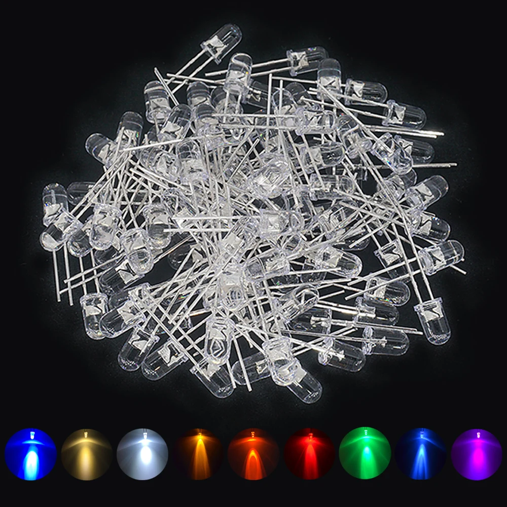 1000pcs F3 3mm Round White Red Yellow Blue Green Bright Light Emitting ...