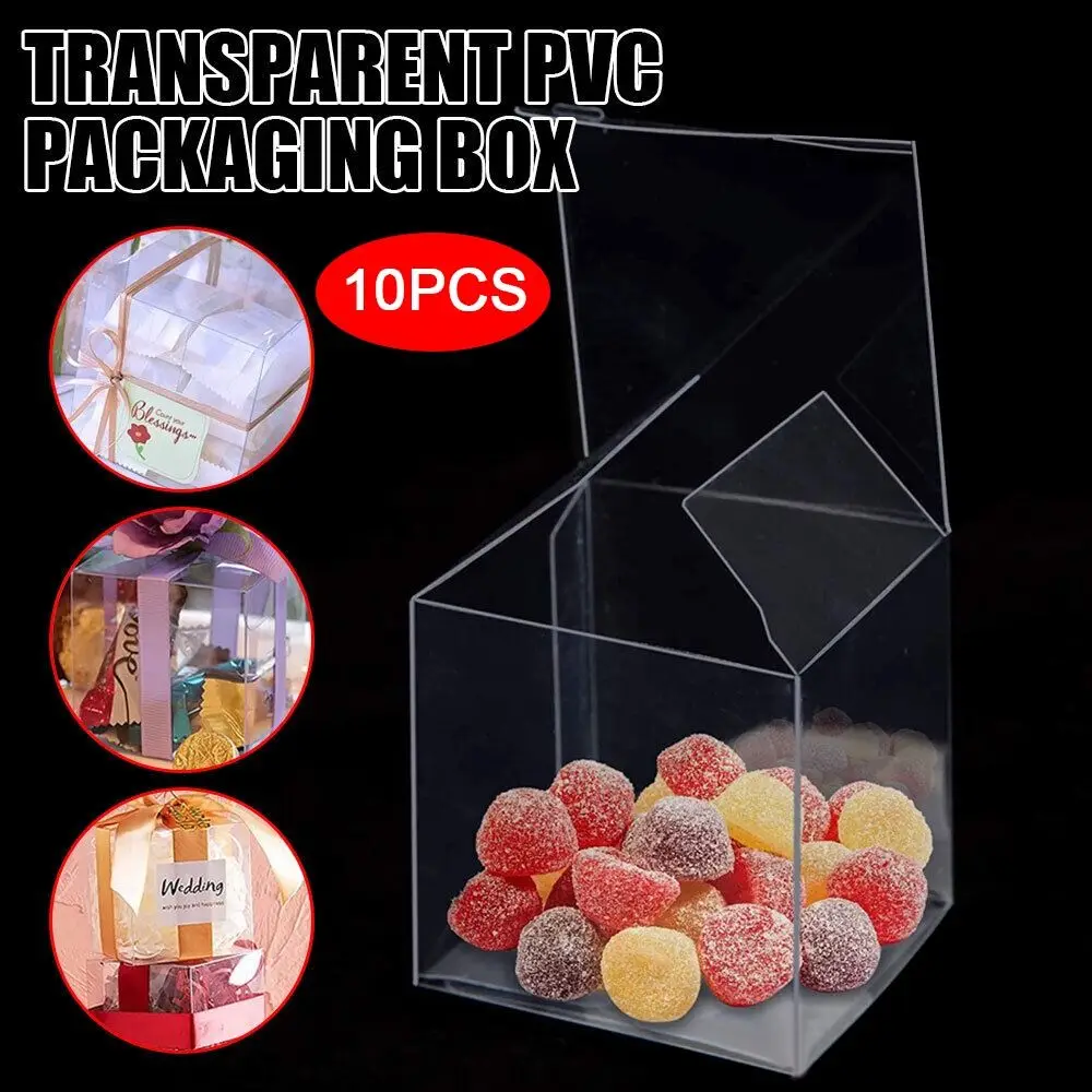 10Pcs-Clear-Plastic-Boxes-For-Gifts-Square-Transparent-Packaging-Boxes ...