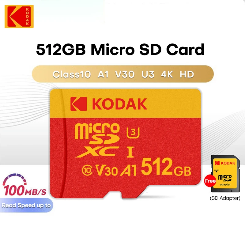 Kodak Memory Card Micro sd 64gb 32gb C10 Storage Card Class10 128GB U3 ...
