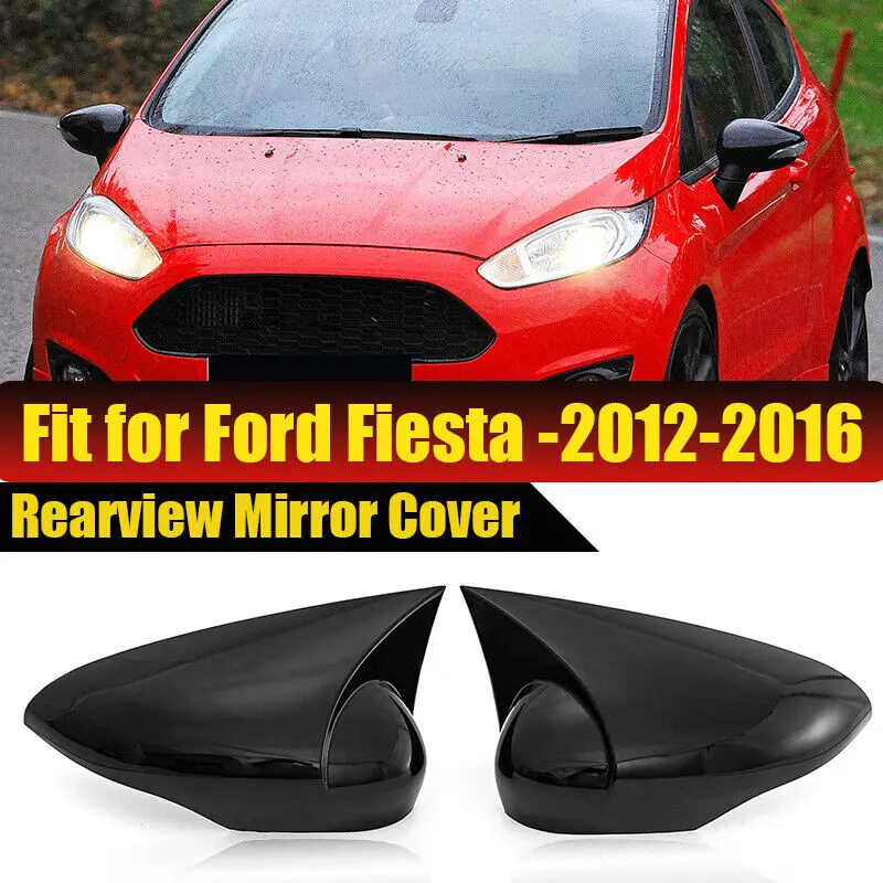 1 Pair Car M Style Side Mirror Covers Caps For Ford Fiesta MK7 2009 2018 Rear View Mirror Case Cover Cover Accessories Add On AliExpress