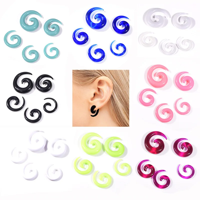 1PC-1-6-10mm-Colorful-Acrylic-Spiral-Ear-Gauges-Trend-Ear-Tapers ...