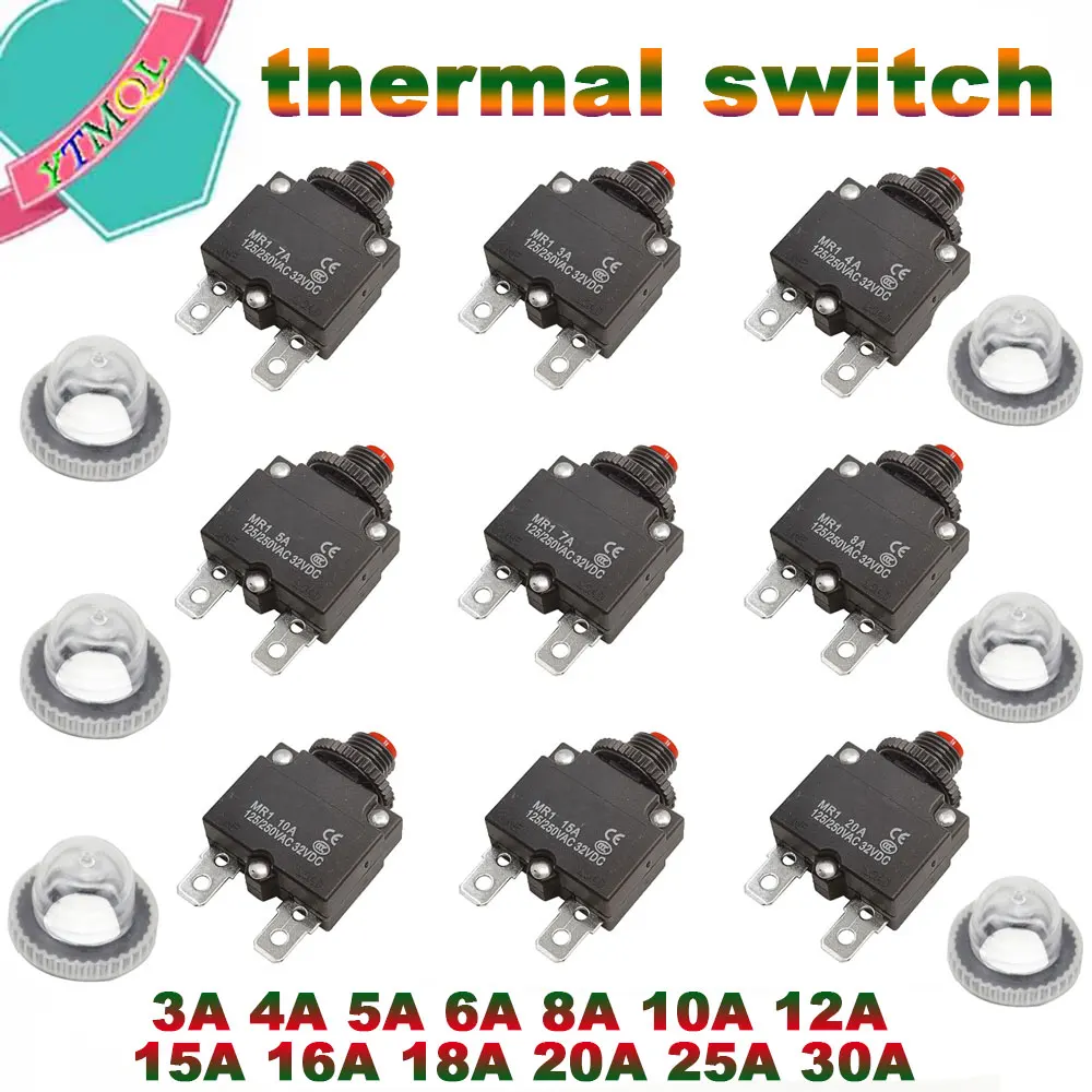 1Pcs thermal switch circuit breaker overload protector 3A,4A,5A,6A ,7A ...