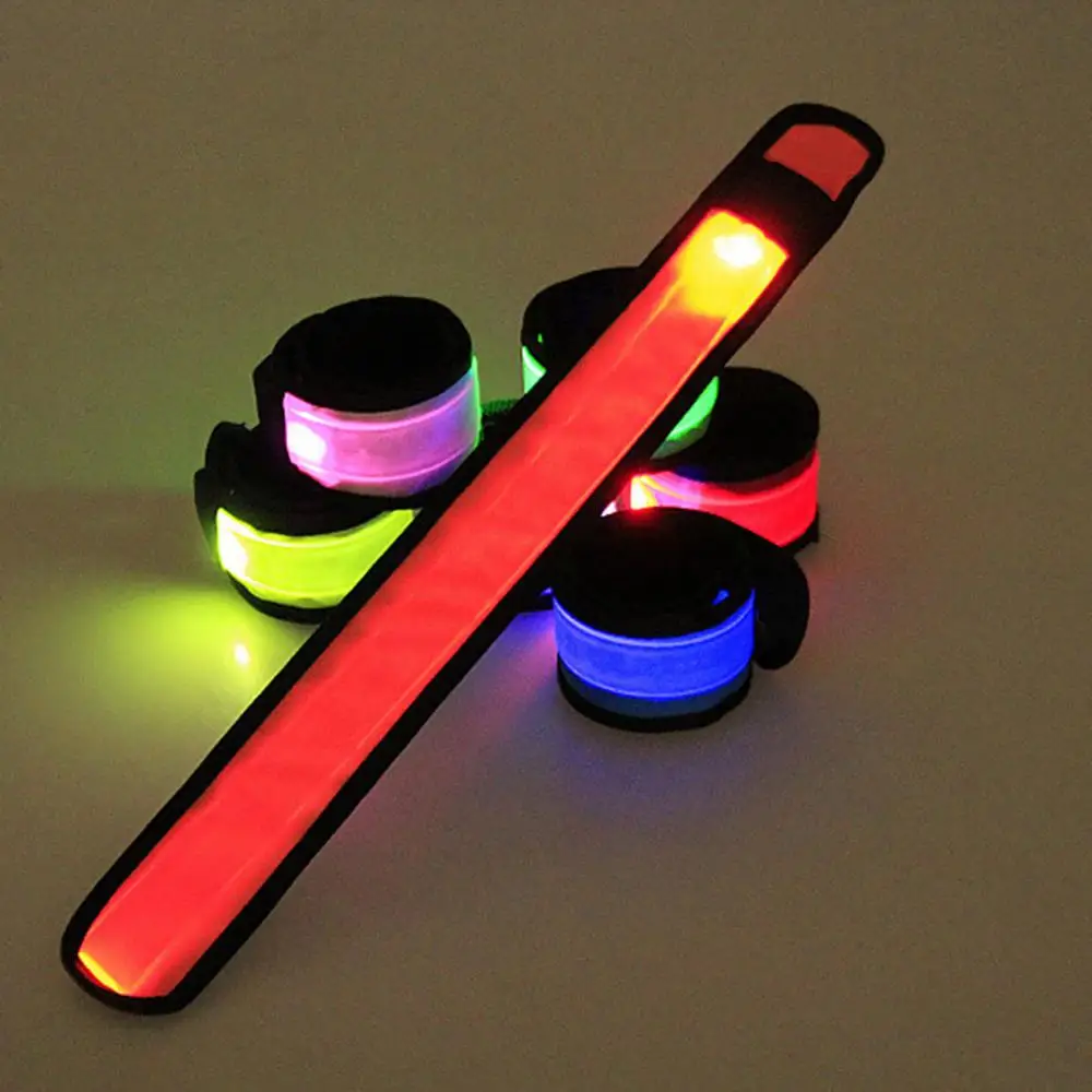 LED-Flashing-Slap-Bracelet-Light-Up-Glow-Bracelet-Wristband-Vocal ...
