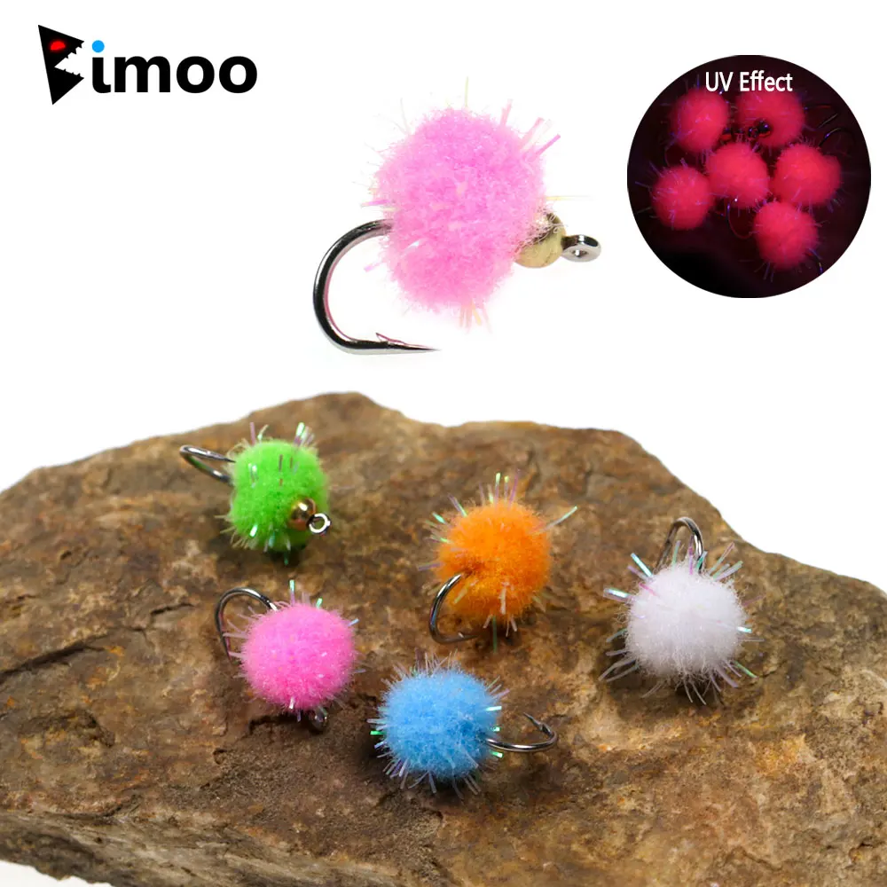 Bimoo-20PCS-12-Brass-Bead-Head-Salmon-Egg-Fly-Fast-Sinking-Nymphs-Bug ...
