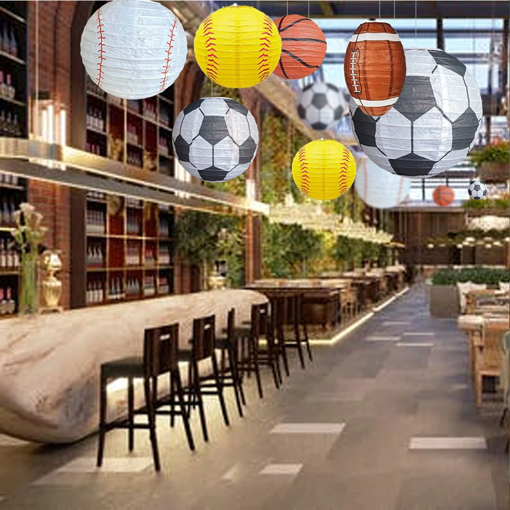 20cm-Paper-Lanterns-Hand-Made-Paper-Lantern-Baseball-basketball-soccer ...