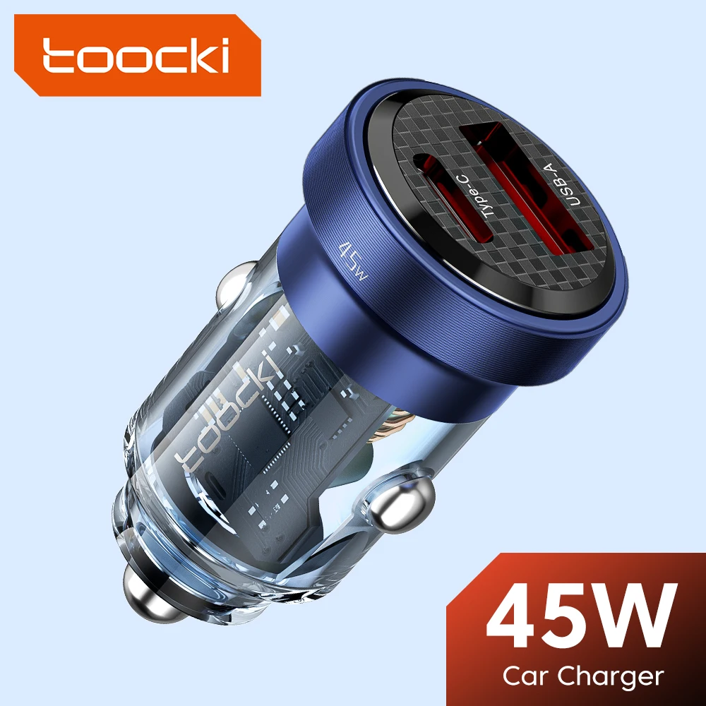 Toocki-30W-USB-Type-C-Car-Charger-QC-PD-3-0-Transparent-Car-Charger-For ...