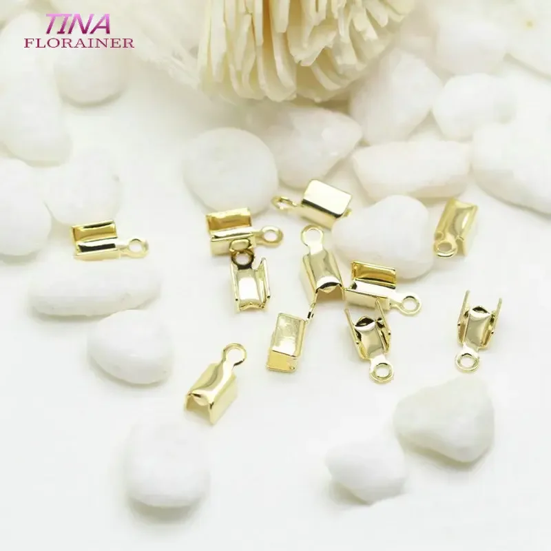 20PCS-14K-Gold-Color-Plated-Cover-Clasps-Cord-End-Caps-String-Ribbon ...
