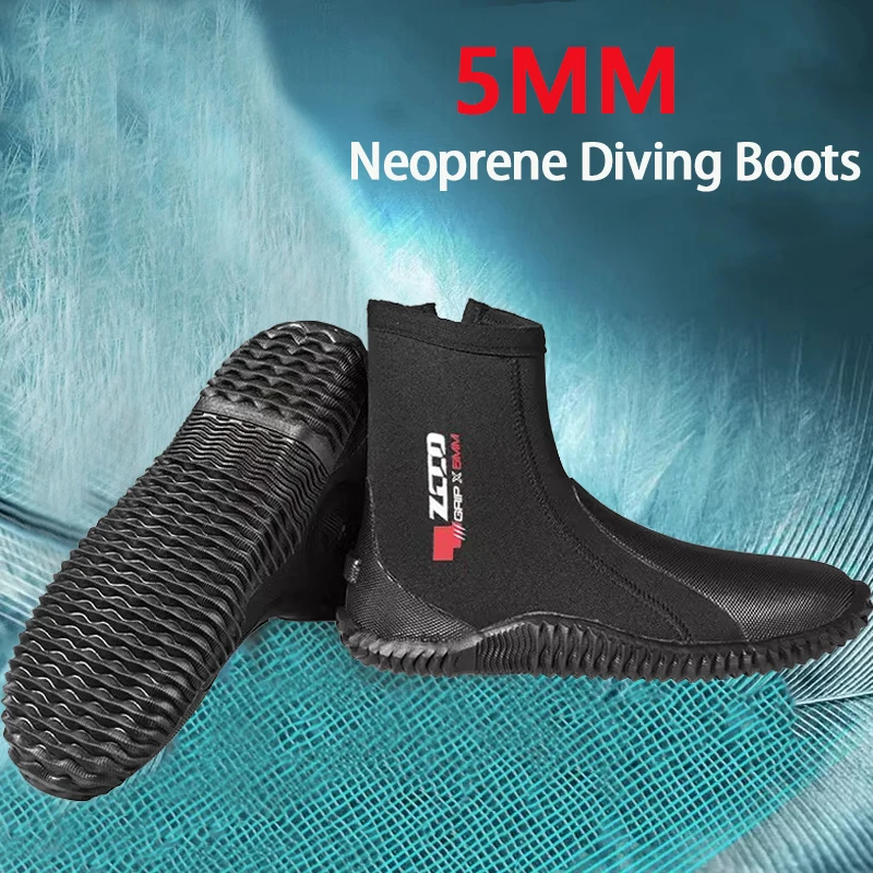5MM Neoprene Diving Boots Men Water Shoes Vulcanization Quick-drying ...
