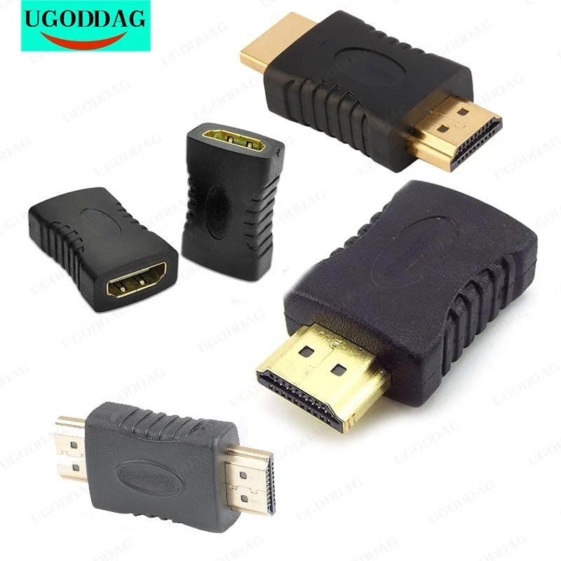 HDMI-compatible-Male-to-HDMI-compatible-Female-HDTV-Connector-Gold ...