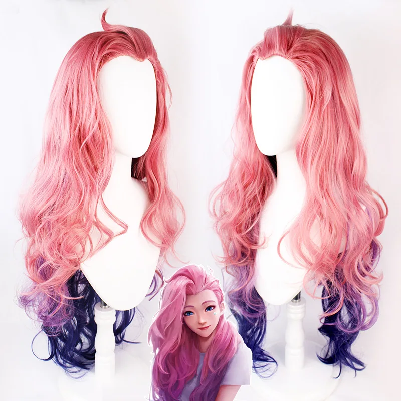 LOL-Seraphine-Cosplay-Wig-Pink-Gradient-Purple-Wig-League-of-Legends ...