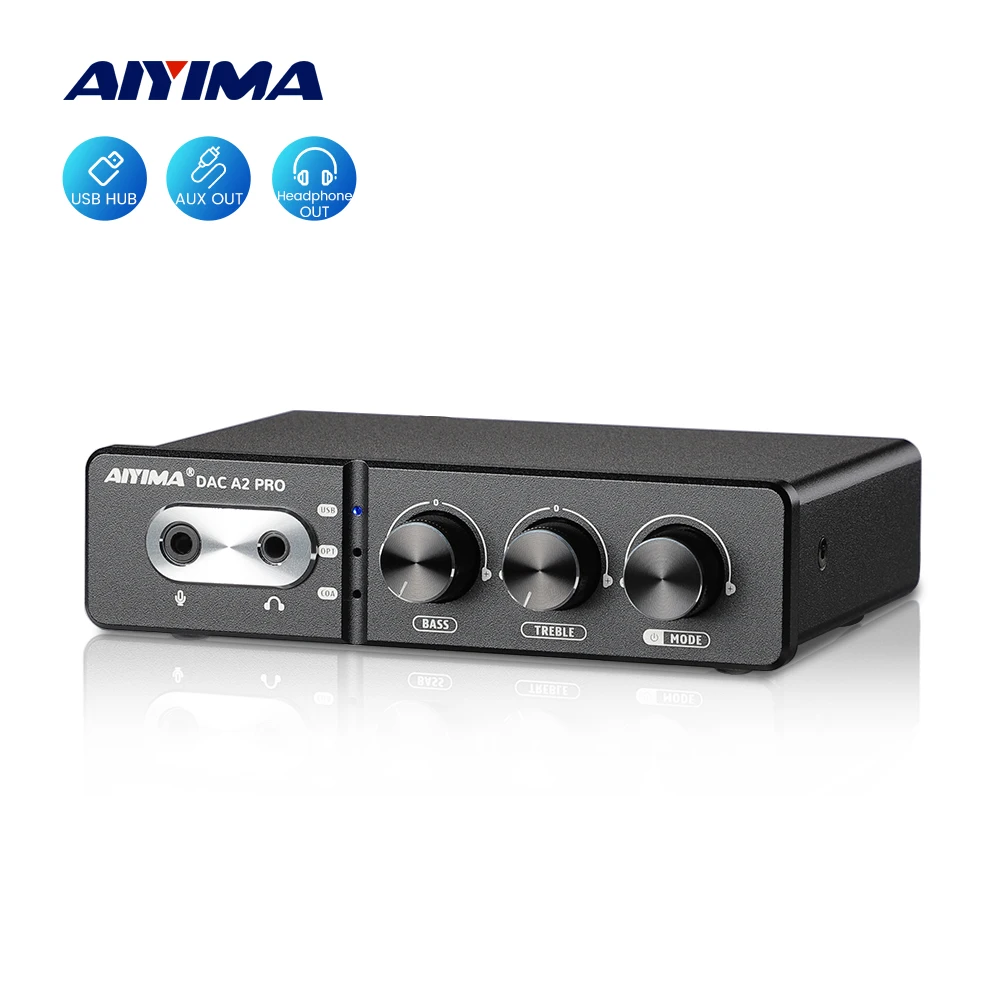AIYIMA Audio DAC-A2 PRO USB Gaming DAC Headphone Amplifier Hub USB Mini Decoder for PS5 Desktop ...