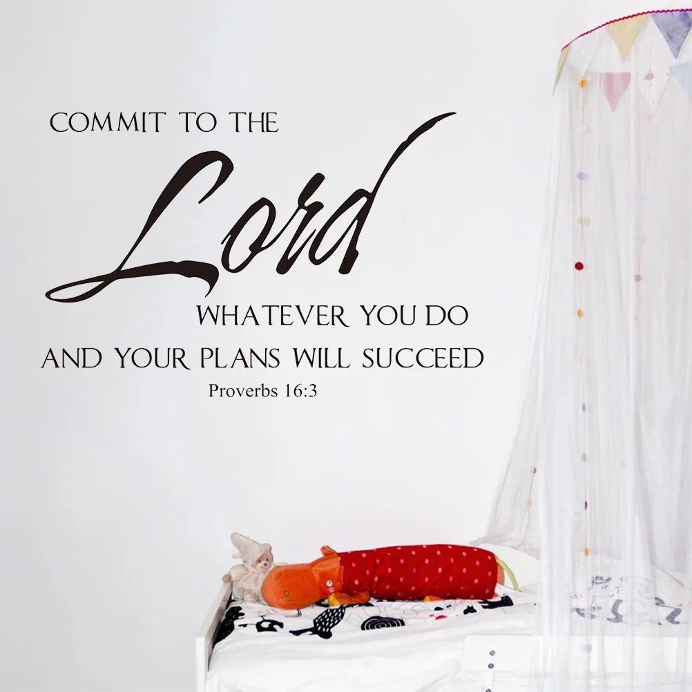 Wall Decal Quote Proverbs 16 Commit To The Lord Whatever You Do Bible ...