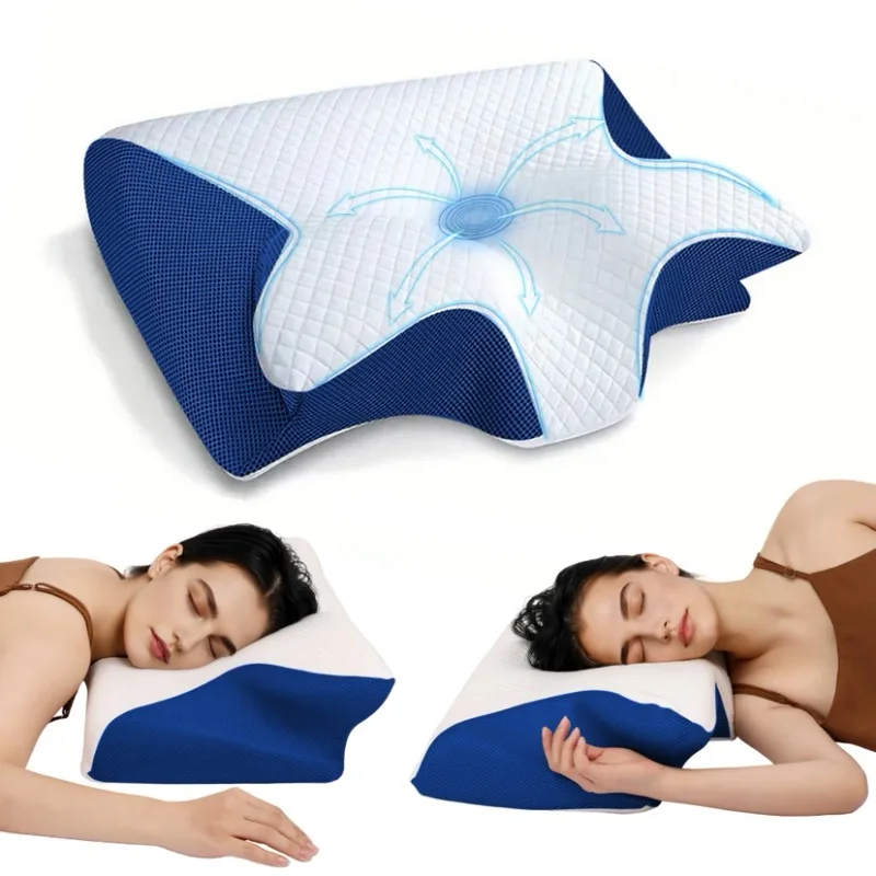 New Butterfly Horn Shaped Neck Support Pillow Slow Rebound Memory Foam ...