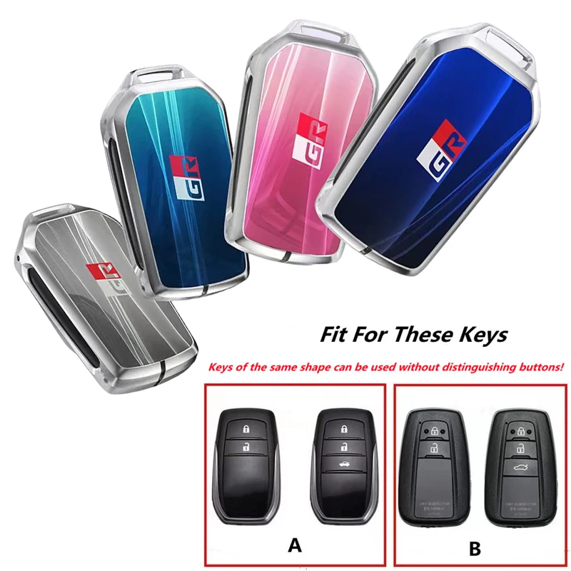 Car-Metal-Alloy-Key-Remote-Cover-Shell-For-Toyota-GR-Sport-Gazoo-Racing ...