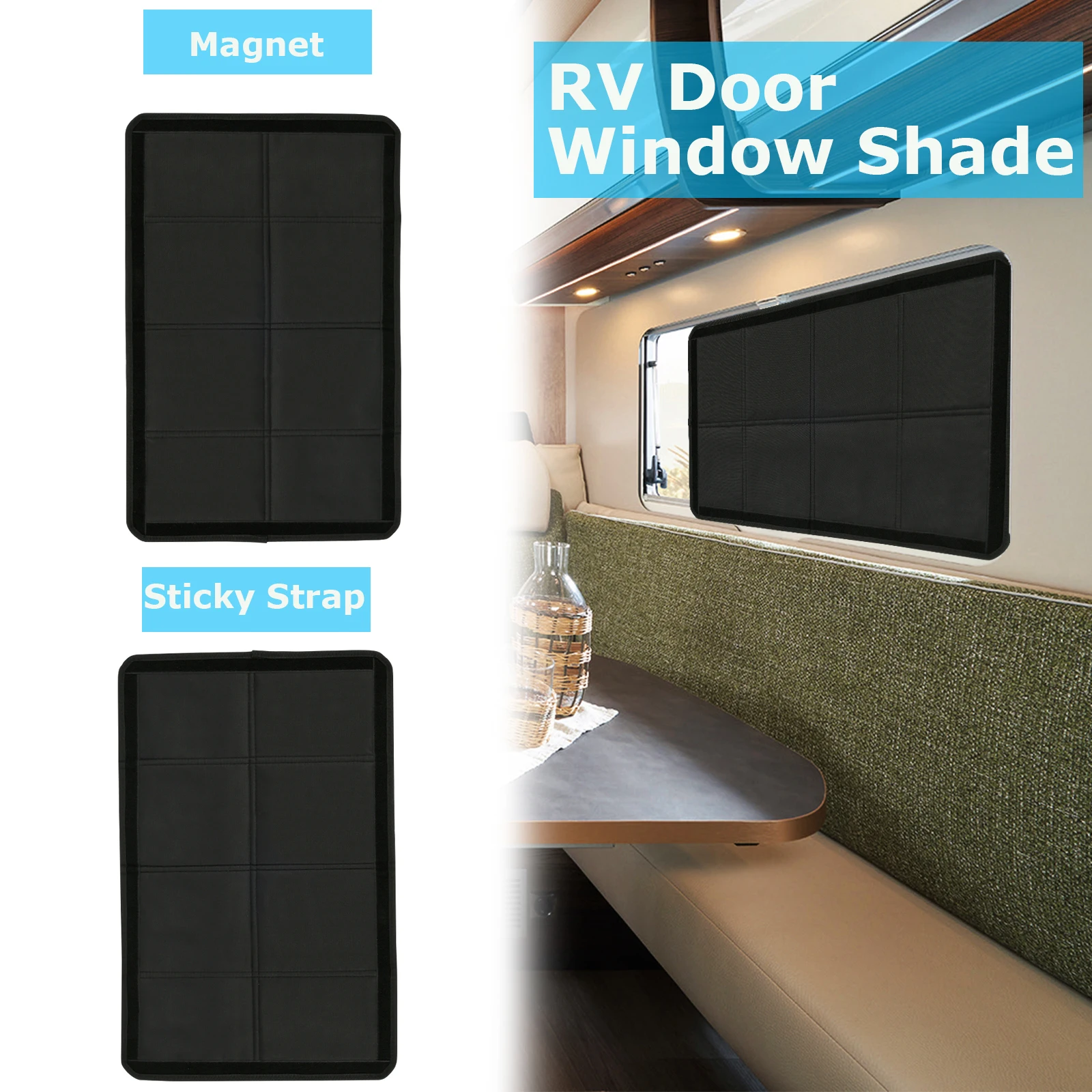 RV Door Window Shade Foldable Camper Blackout Window Cover Thickened ...