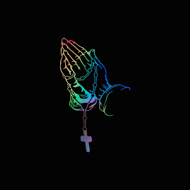 Car-interior-stickers-Color-car-prayer-gesture-laser-stickers-God-Jesus ...
