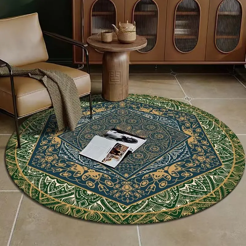 Retro-Mandala-Round-Carpet-for-Living-Room-Ethnic-Home-Decoration-Large ...