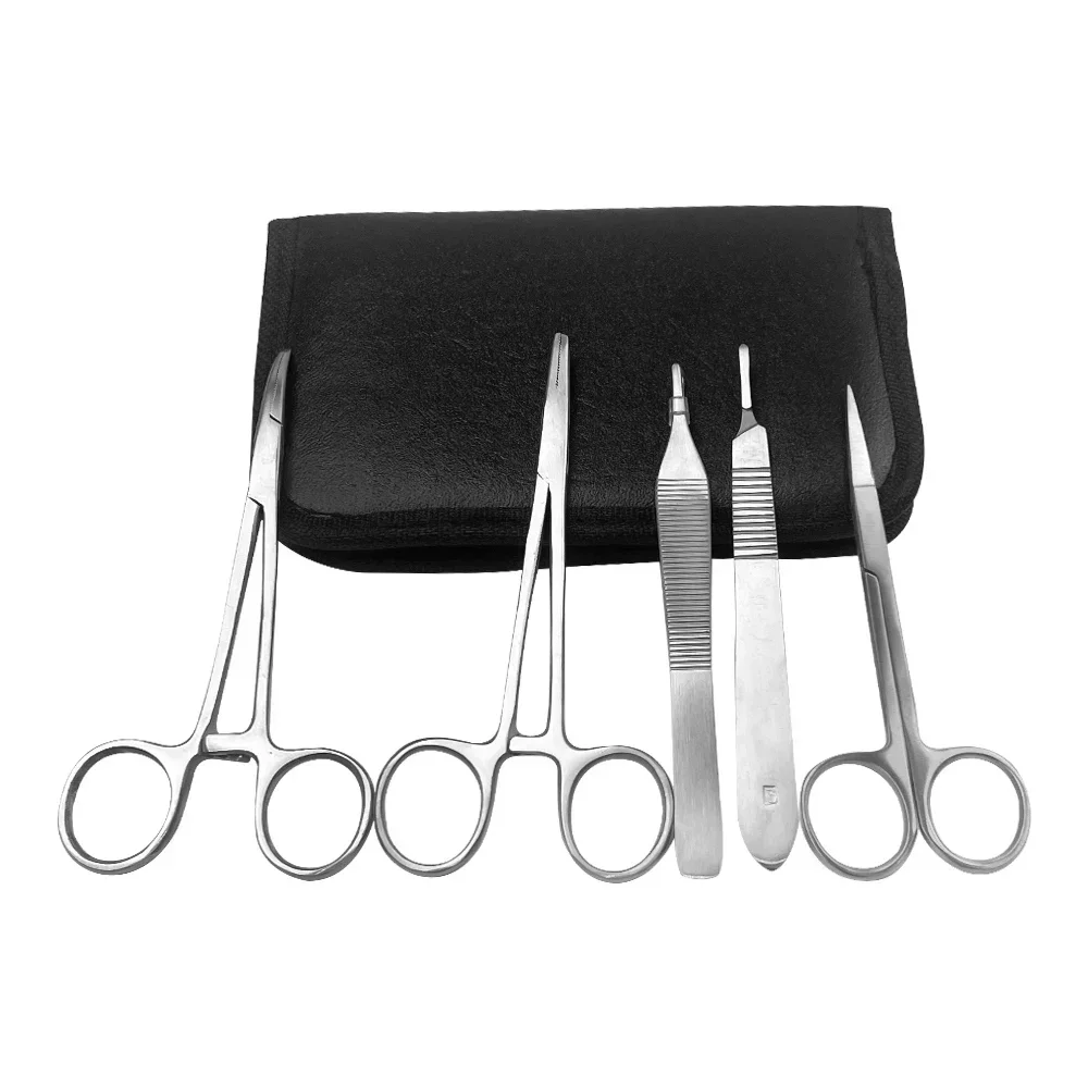 5Pcs/set Dental Tool Set - Stainless Surgical (Tissue Tweezer, Scissors ...
