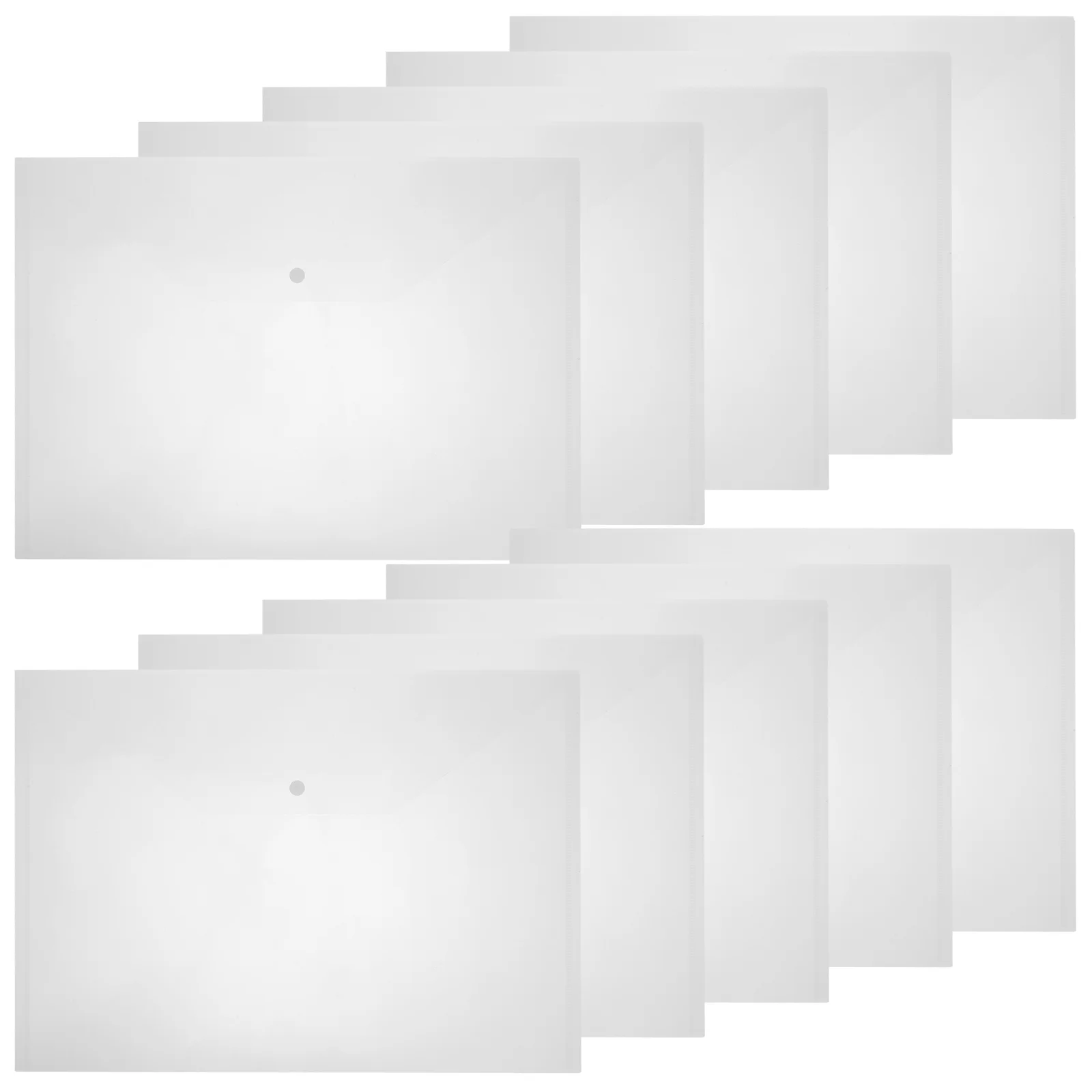 10-Pcs-Transparent-File-Bag-Snap-Button-Pouches-Office-Folders ...