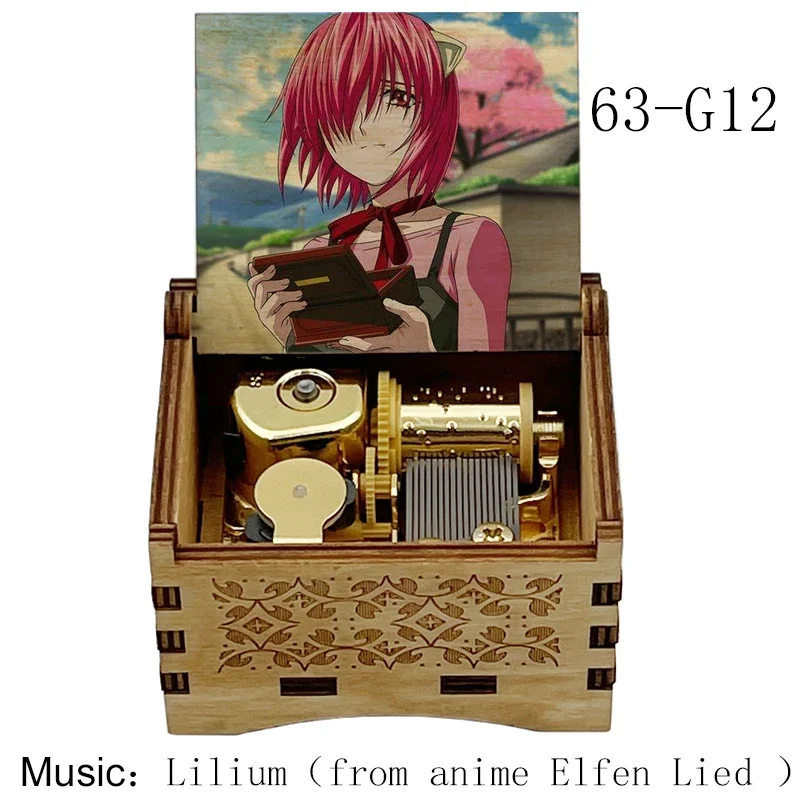 Wooden-Wind-Up-Music-Box-golden-music-movement-Elfen-LIED-Lilium-kids ...