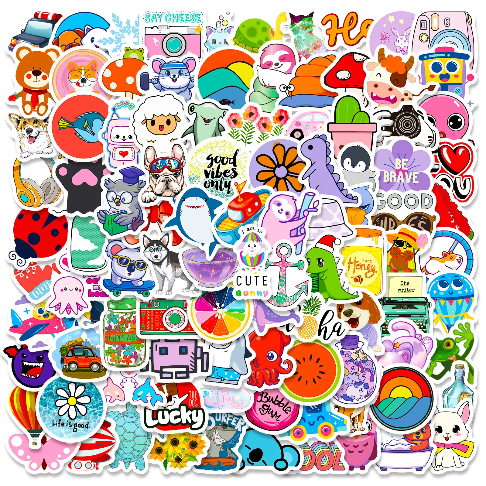 100Pcs-Cartoon-Graffiti-Stickers-Summer-Fresh-Ins-Style-Stickers ...