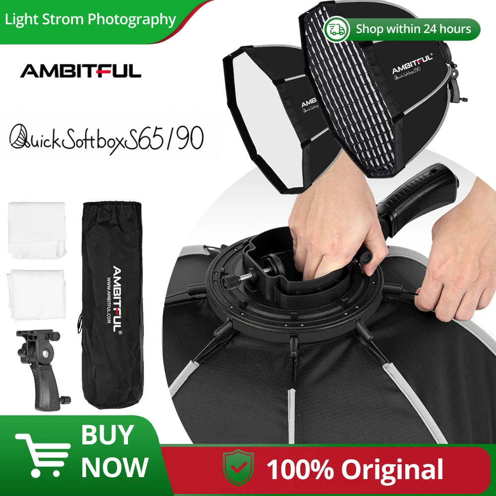Ambitful 65cm 90cm Speedlite Portable Octagon Umbrella Softbox ...