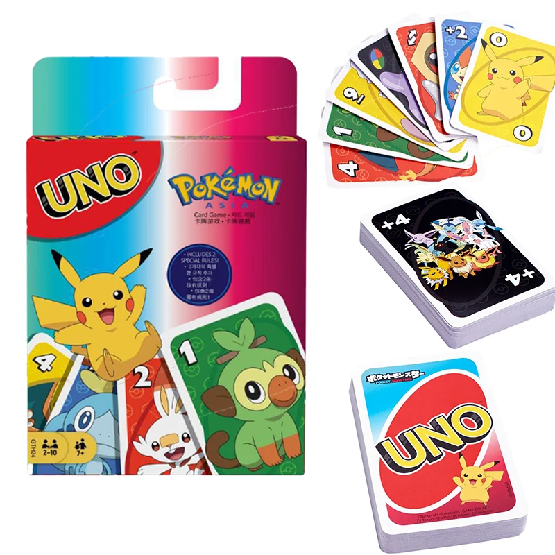 Uno Pokemon Card Game Cartoon Pikachu Uno Family Funny Entertainment ...